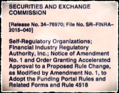 FINRA Portal Rules For Equity Crowdfunding Under Title III Of The JOBS ...