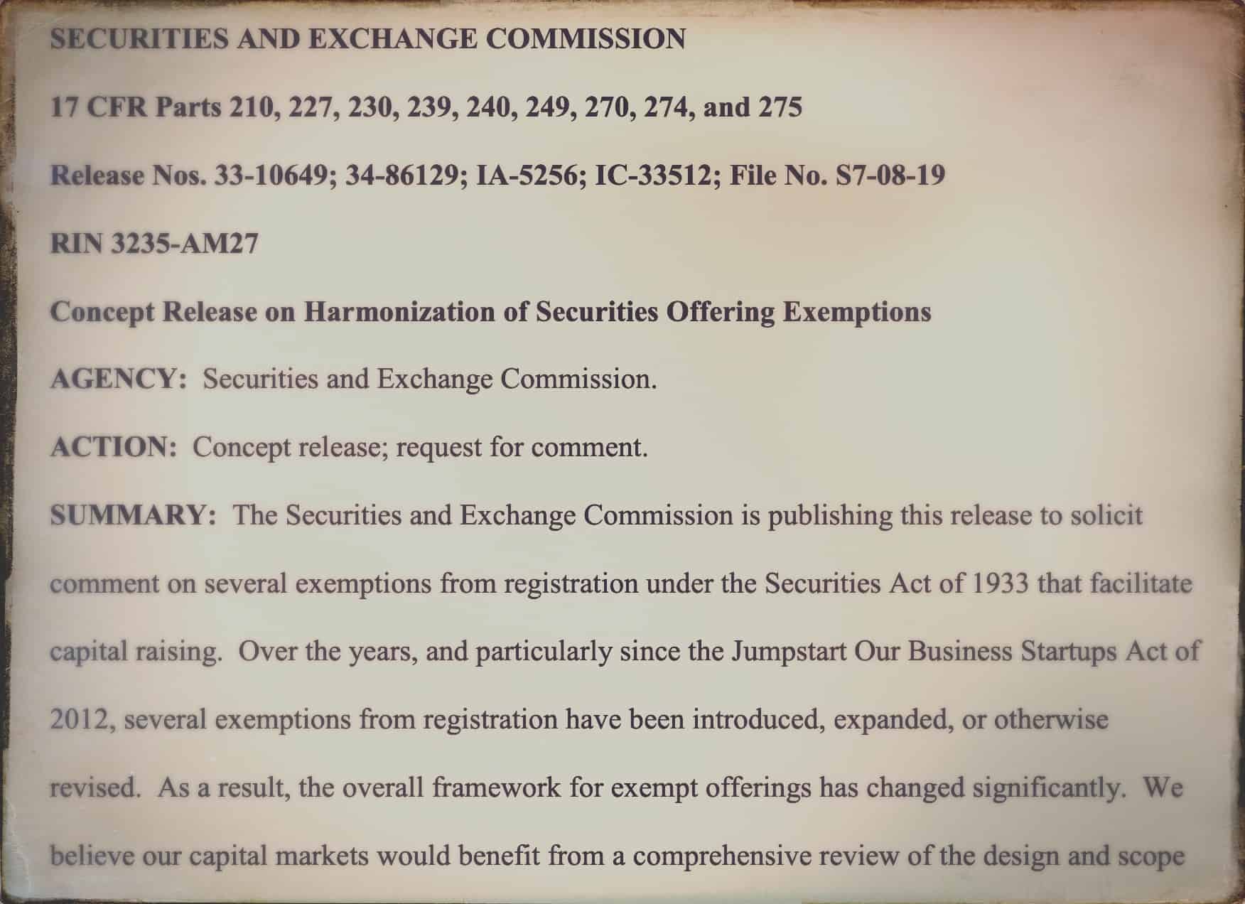 Doug Ellenoff Comments On SEC Concept Release On Regulatory ...